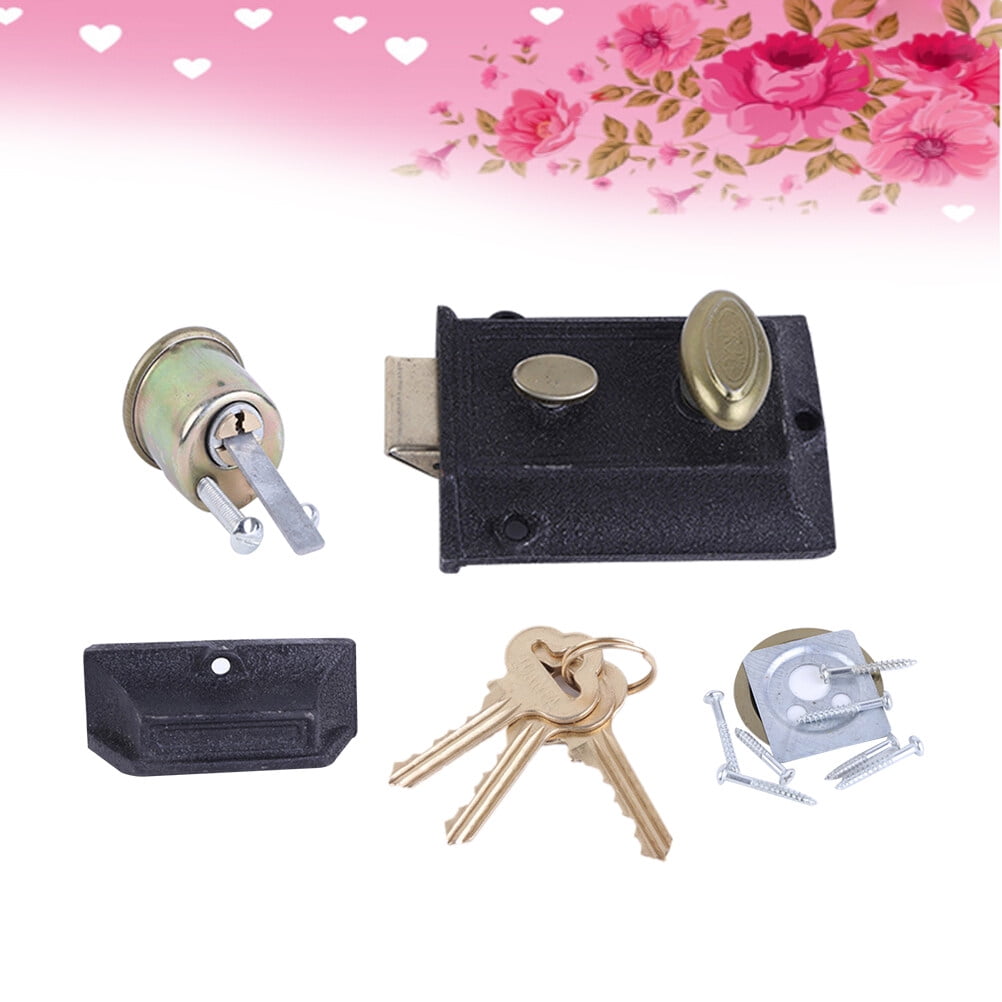 SHINYPASING 1Pack Black Door Lock for Wooden Doors with Durable ...