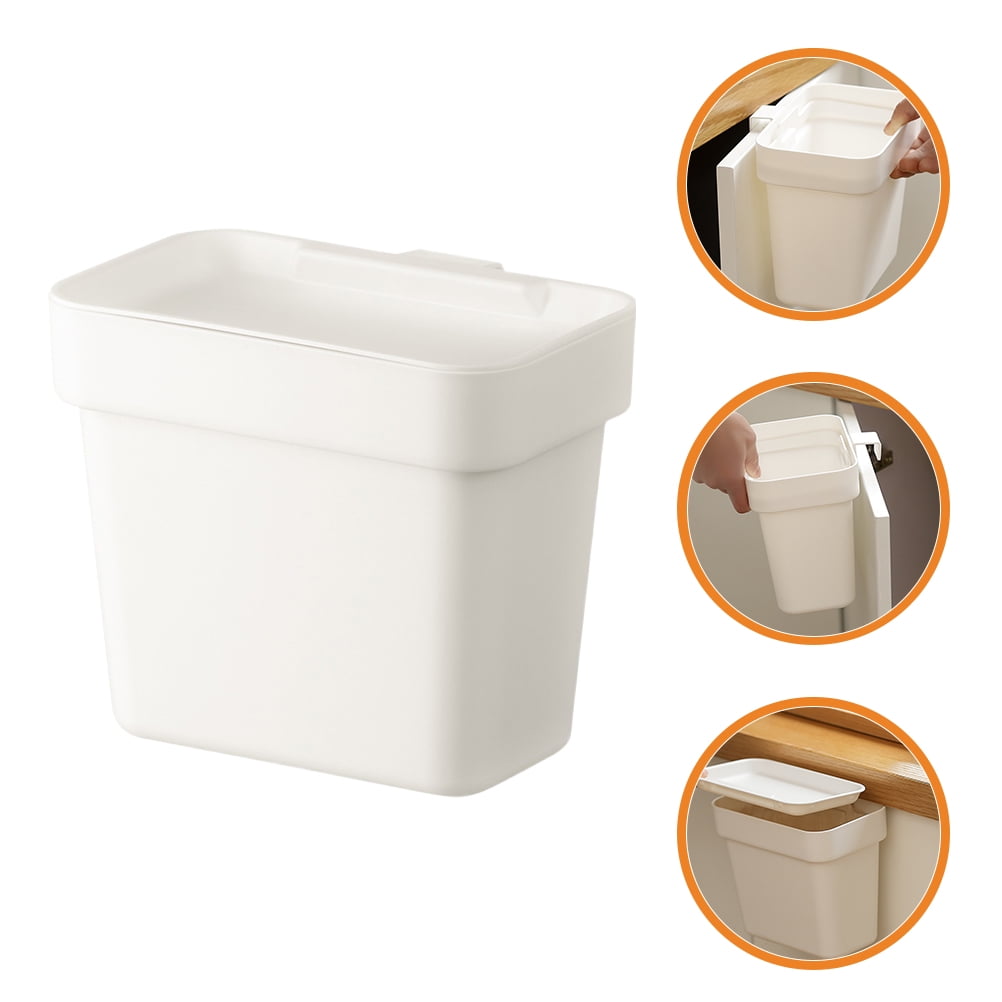 SHINYPASING 1Pcs White Trash Bin with Lid Space Saving and Easy to ...