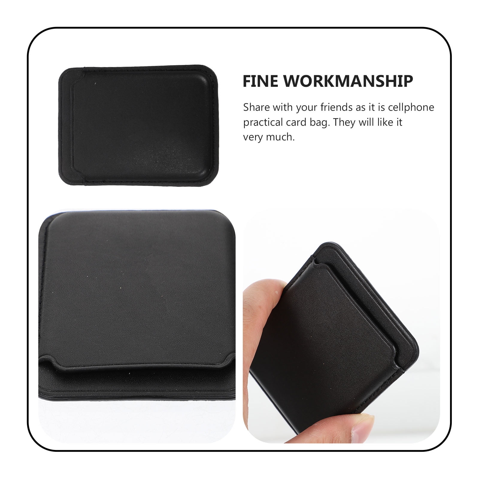 SHINYPASING 1Set Black Rectangular Self-Adhesive Card Holder for Phone ...