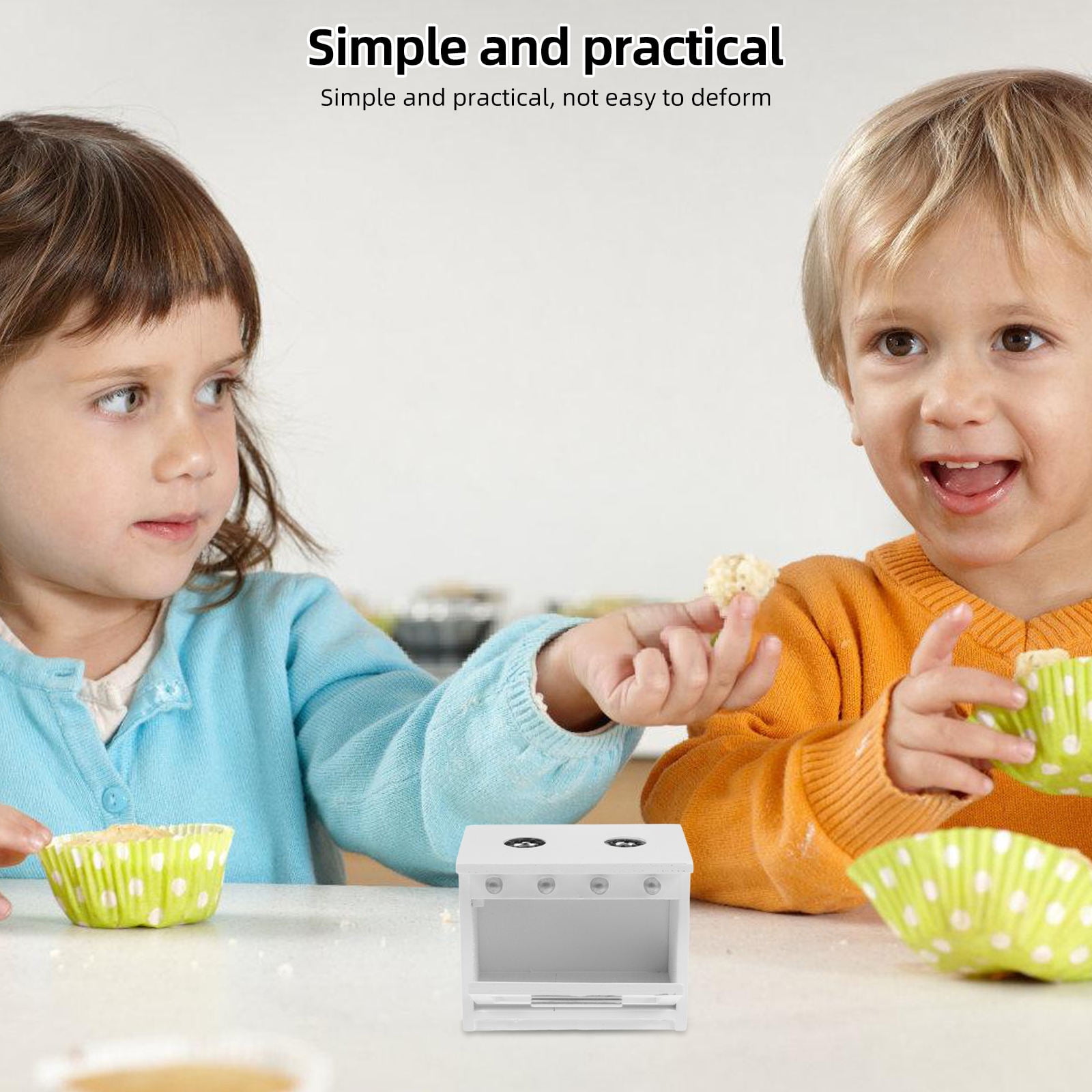 SHINYPASING 1Set Mini Kitchen Stove Model White Birch Plywood for ...