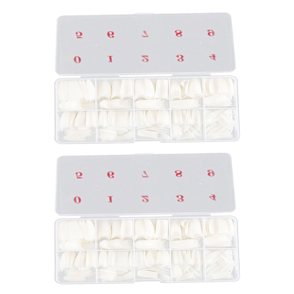 SHINYPASING 2Boxes Full Coverage Nail Covers Curved Nails Tips Abs ...