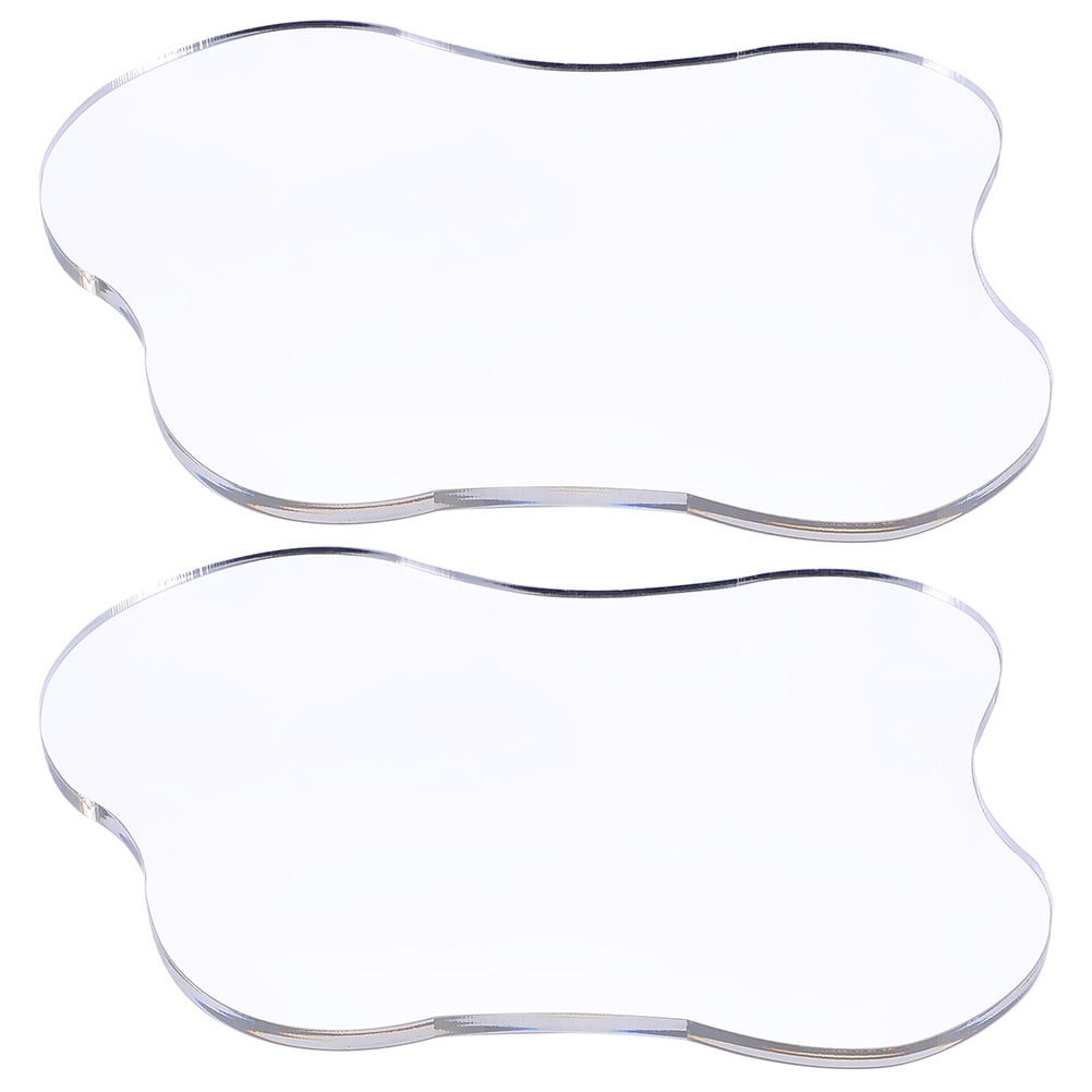 SHINYPASING 2Pack Transparent Acrylic Cup Coaster Irregular Shape for ...