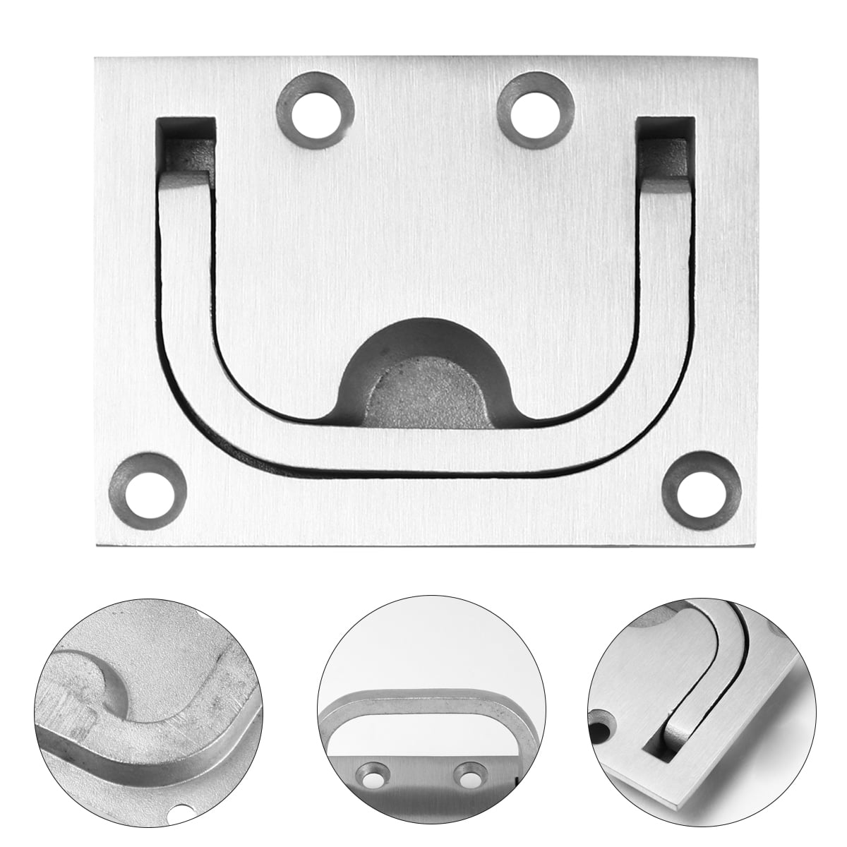 SHINYPASING 2Pcs Marine Hatch Lift Handle Silver Rectangular Stainless ...