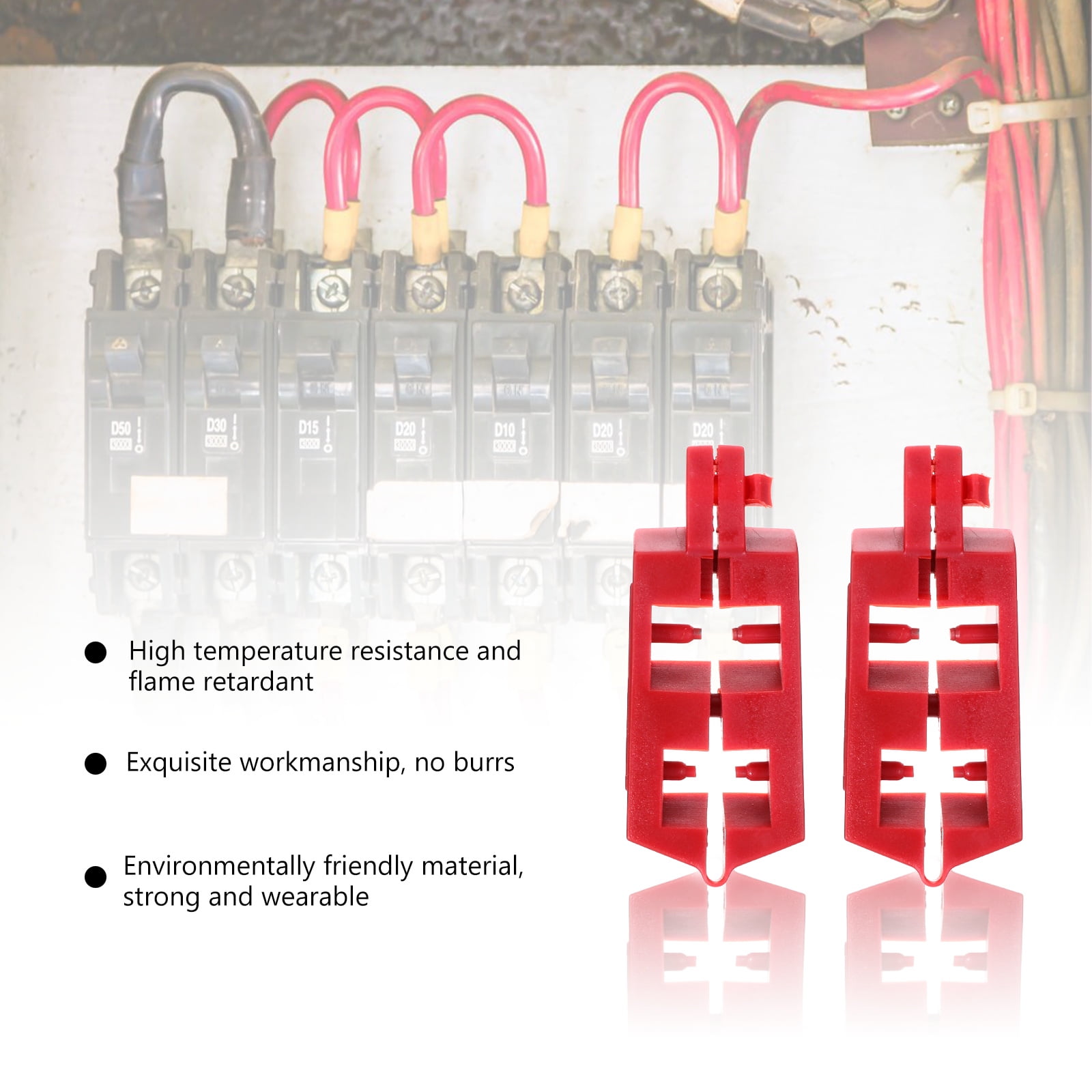 SHINYPASING 2Pcs Red Plastic Circuit For Electrical Device Safety ...