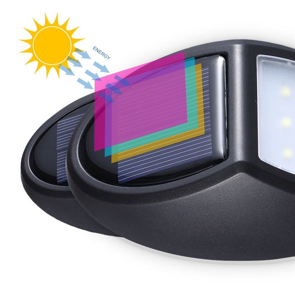 SHINYPASING 2Pcs Solar Landscaping Lights Rectangular Black Plastic for ...