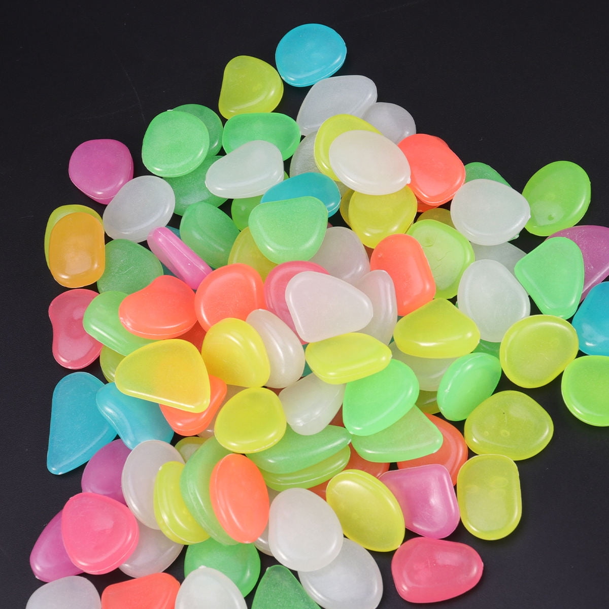 SHINYPASING 2Sets Fish Tank Stone Decor Fluorescent Glow Stone Resin ...