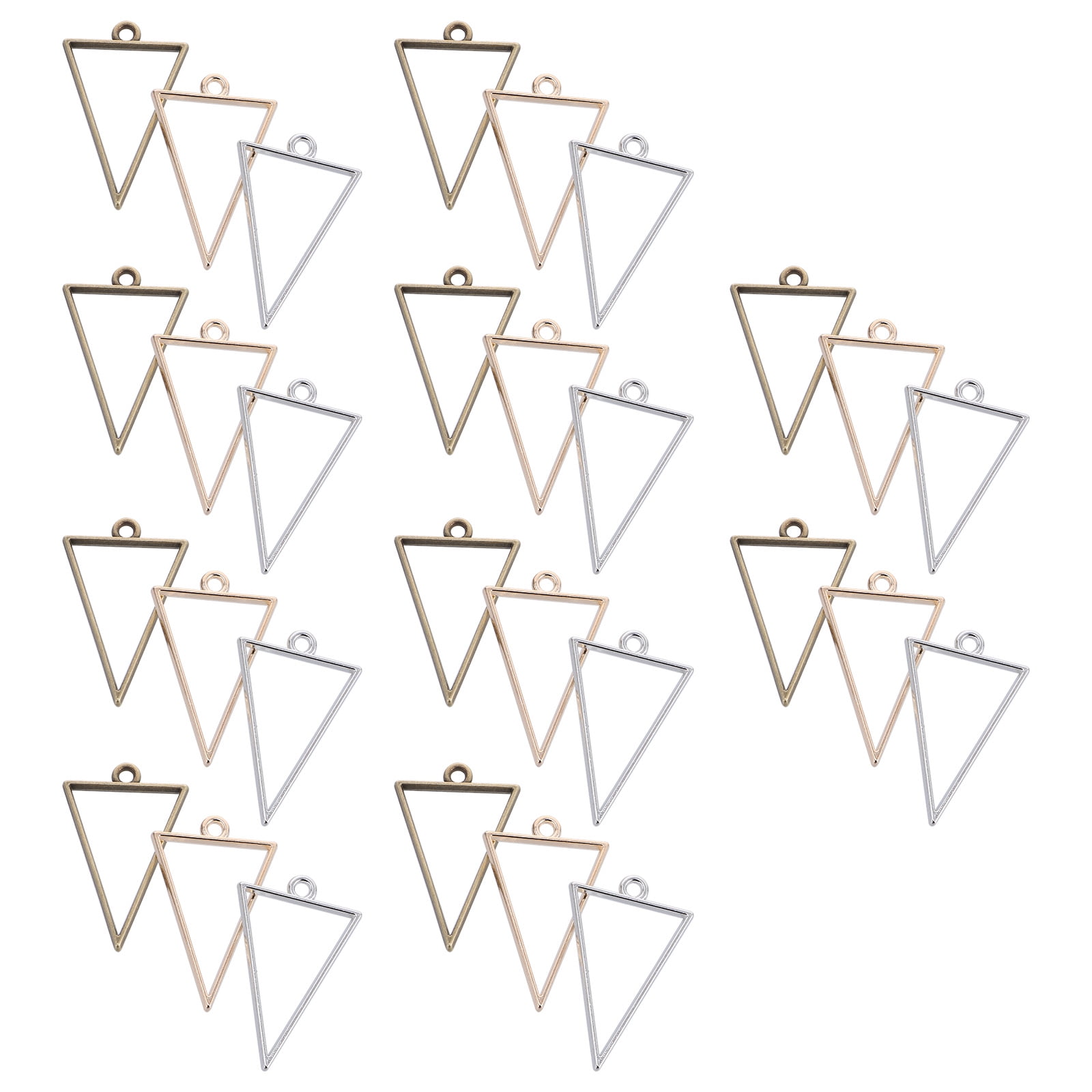 SHINYPASING 30Pcs Bezel Pendants for Resin Triangle Shape Assorted ...