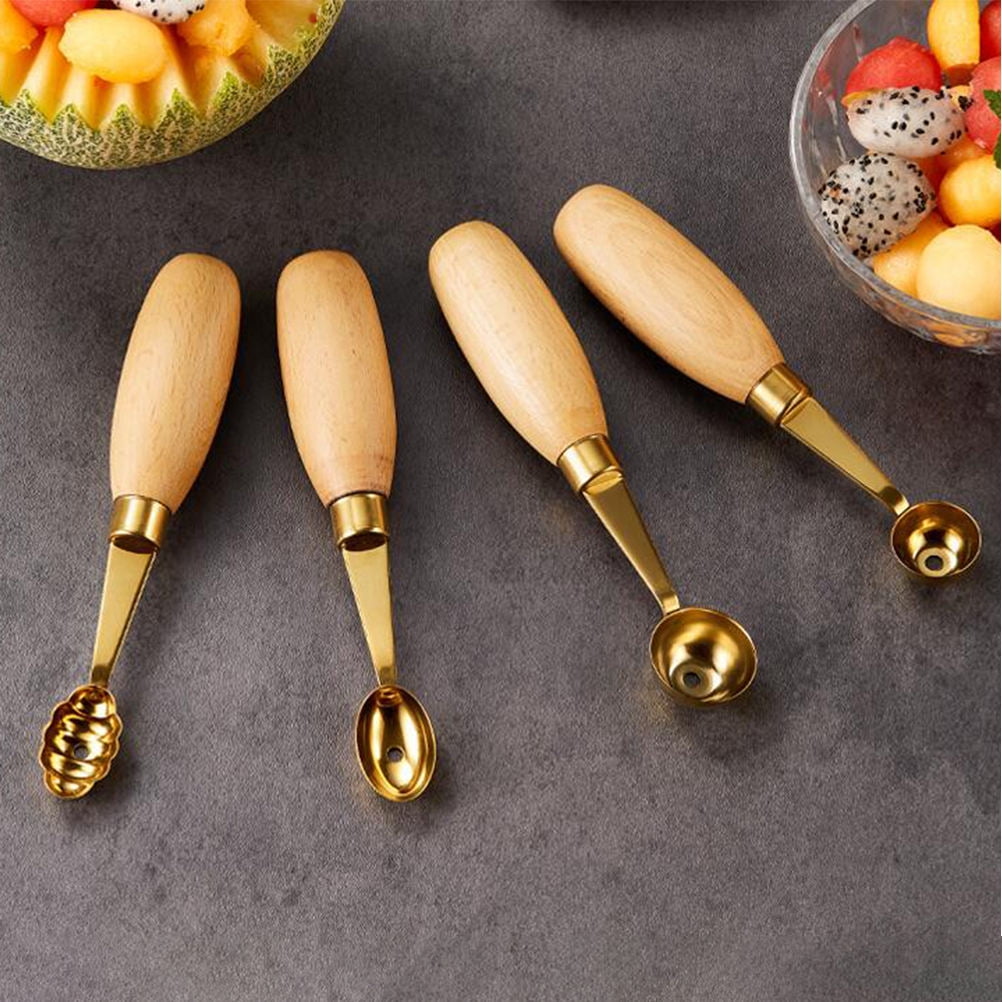 SHINYPASING 4Pcs Fruit Balls Spoon Assorted Color for Ice Cream ...