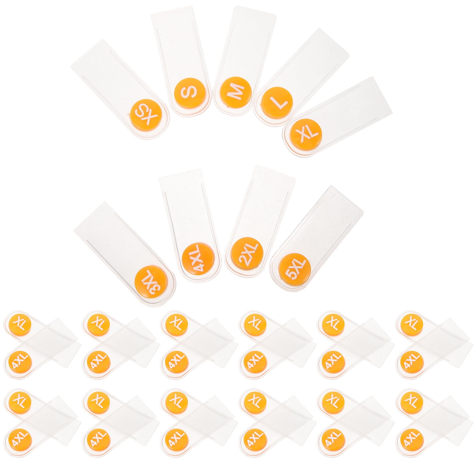 SHINYPASING 90Pack Orange Plastic Clothing Size Labels for Indicating ...