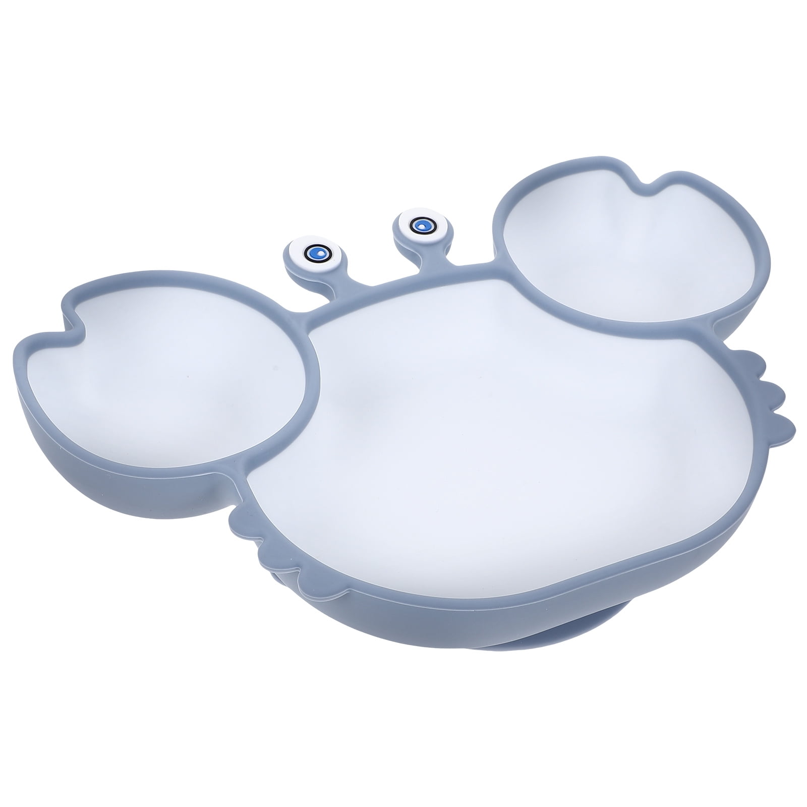 SHINYPASING Child Dish Blue Silicone Crab Shape Divided Plates Kids ...