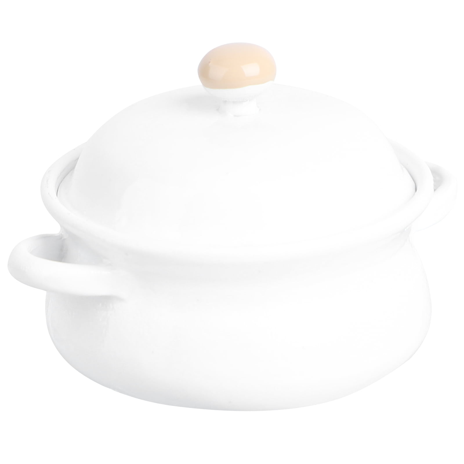 SHINYPASING Mini Stockpot White 3x0.98in Metal Model Enthusiasts House ...