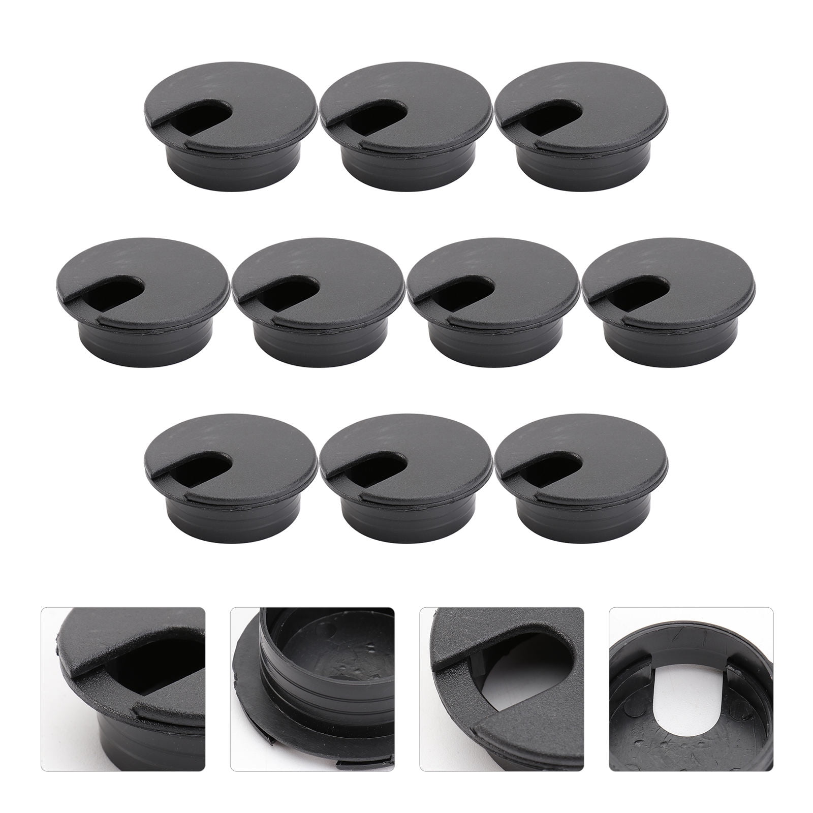 SHINYPASING Plastic Black Swivel Flip- Cover 10Set for Computer Desk ...