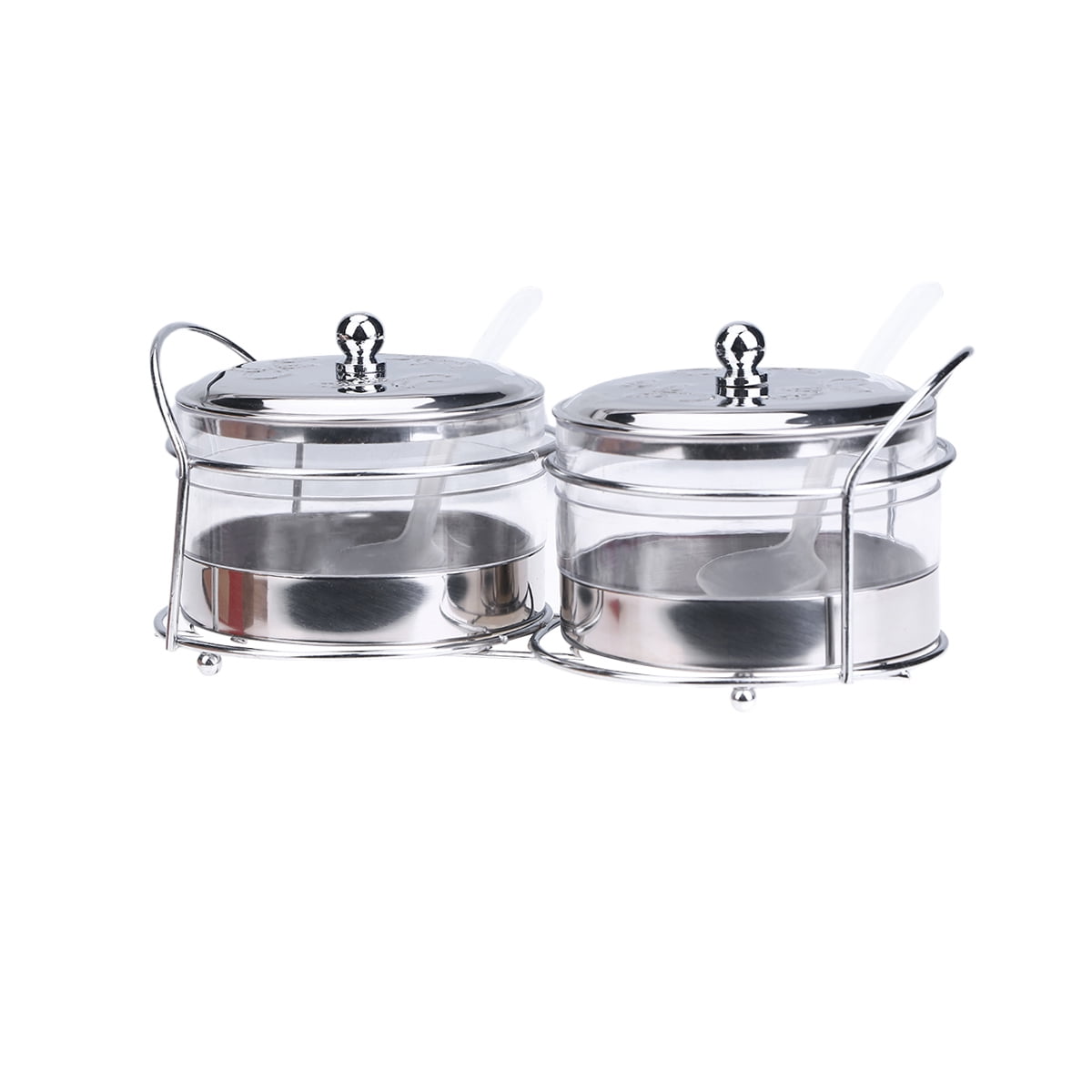 SHINYPASING Square Stainless Steel Condiment Container 1Set For Kitchen ...