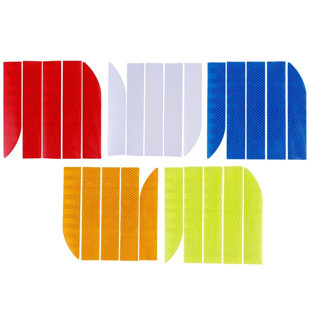 SHINYPASING White Reflective Bumper Decal 5Set Car Trunk Night ...