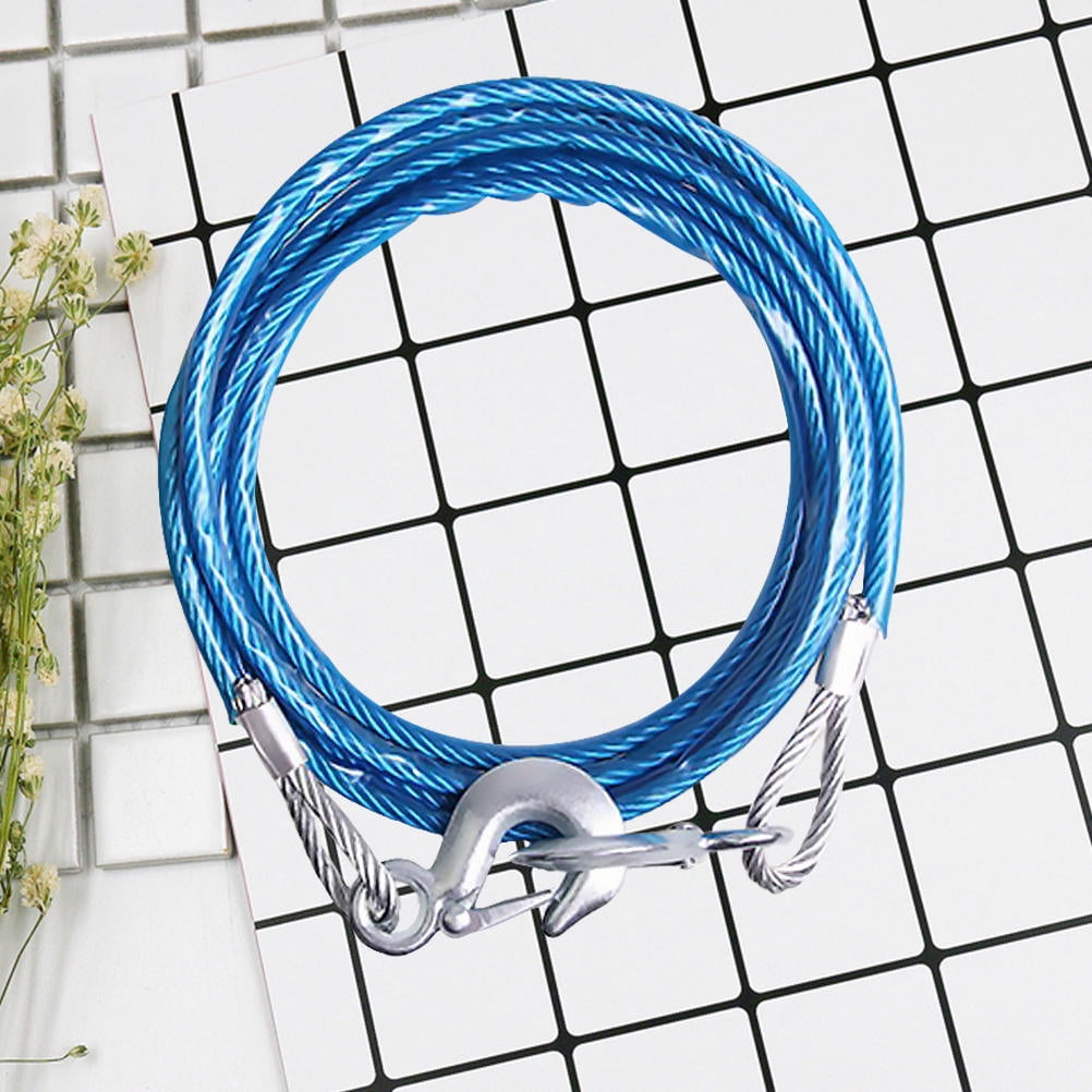 SHINYPASING Winch Wire Rope 1Pack Car Towing Rope Silver 400*6cm Steel ...
