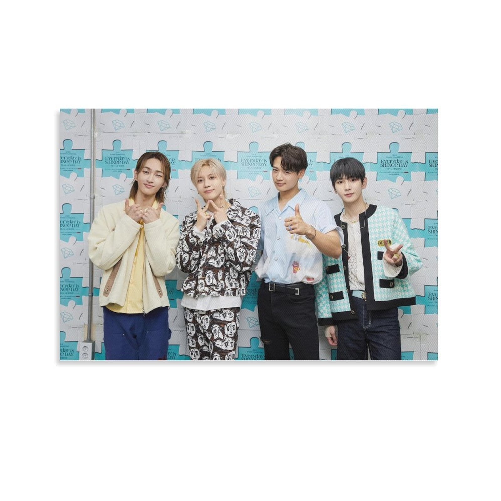 SHINee K-pop Boy Band Poster Hot Canvas Wall Art Poster Decorative ...