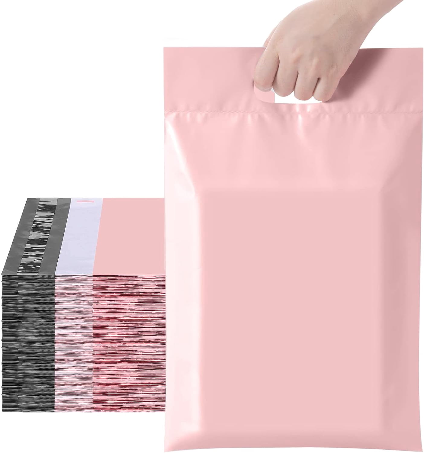 SHIPKEY 100pcs Poly Mailers with Handles, 10x13inch Packaging Bags with ...