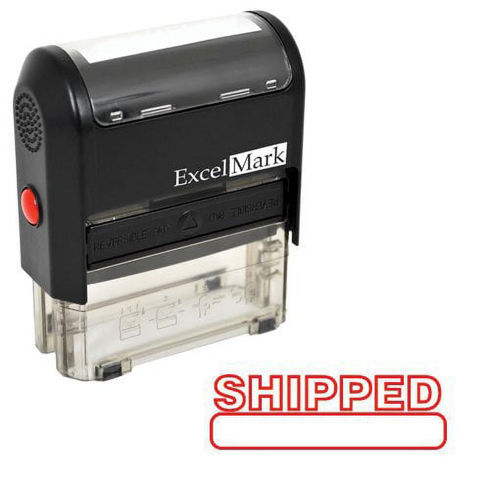 SHIPPED Self Inking Rubber Stamp - Red Ink (42A1539WEB-R) - Walmart.com