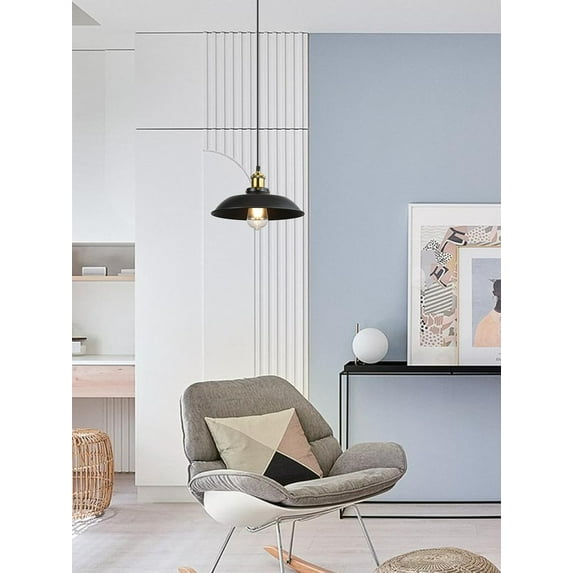 SHIQI-1 Pack Black Farmhouse Pendant Light, Industrial Ceiling Lights ...