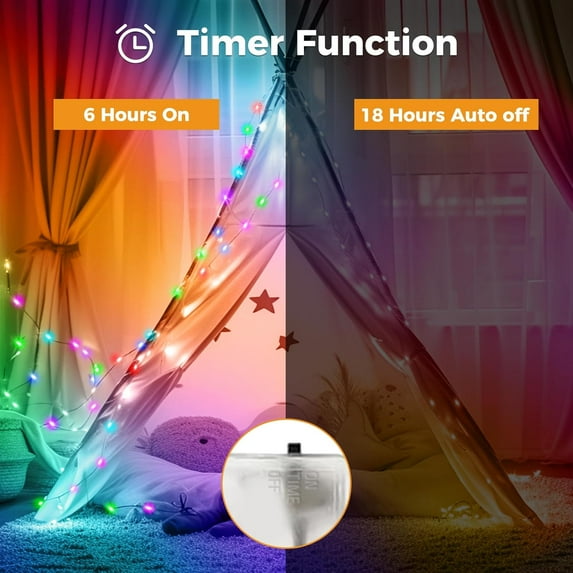 SHIQI-10 Pack Fairy Lights Battery Operated with Timer, 10FT 30LED ...