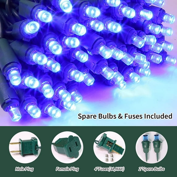 SHIQI-100 Count Blue - String Lights - 21.6FT LED Christmas Lights ...