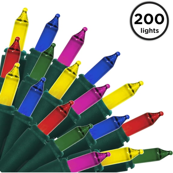 SHIQI-100 Count Mini String Christmas Lights, Multi - 22 feet Indoor ...