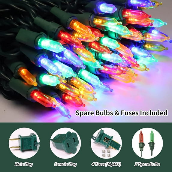 SHIQI-100 LED Count Multi Christmas Lights - 21.6FT LED Mini String ...