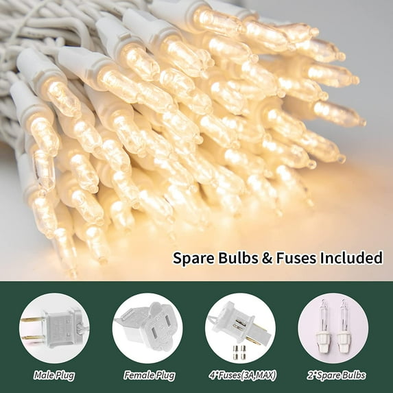 SHIQI-100 Mini LED Count Warm White -String Lights - 21.6FT LED ...