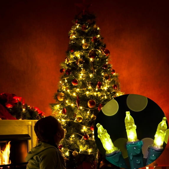 SHIQI-100 Mini LED Count Yellow -String Lights - 21.6FT LED Christmas ...