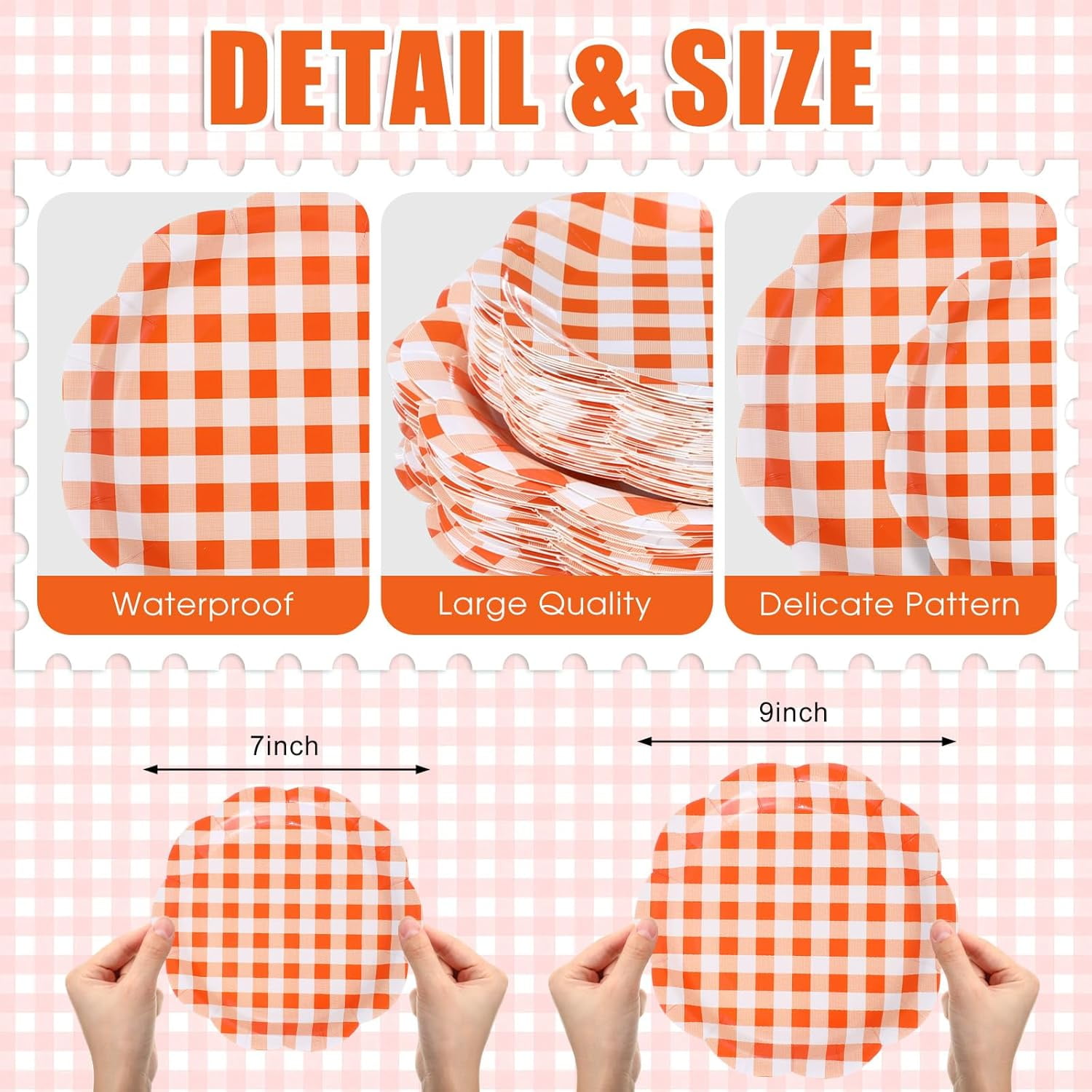 SHIQI-100 Pack Christmas Paper Plates 9" & 7" Snowman Winter Gingham ...