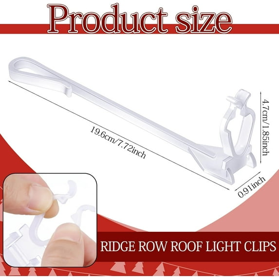 SHIQI-100 Pcs Ridge Clips Christmas Light Clips Roof Row Light Hooks ...
