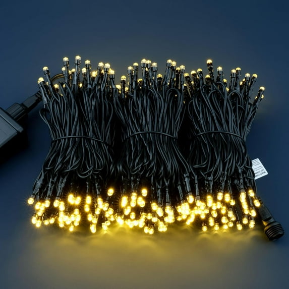 SHIQI-100 ft 300 Count Warm White LED String Lights with 8 Models ...