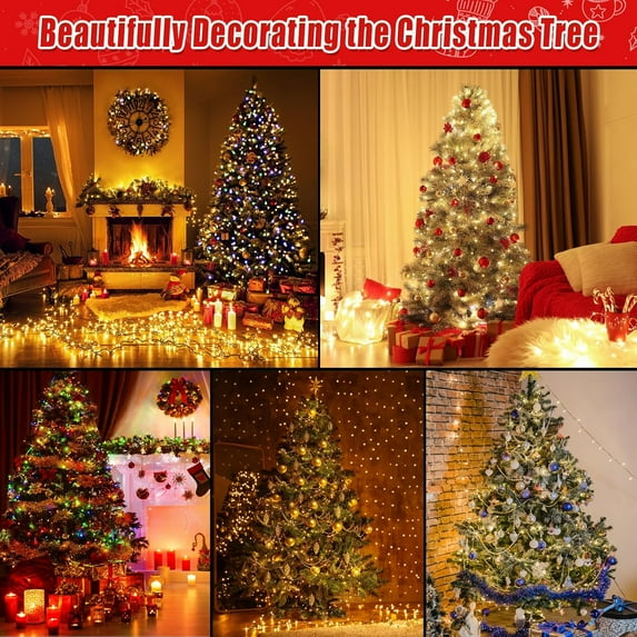 SHIQI-1000 LED Amount of Christmas Tree Lights Decorations with Remote ...