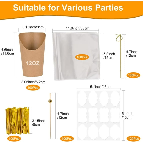 SHIQI-100pcsCharcuterie Cups With Sticks, 12oz, Charcuterie Cups, +200 ...