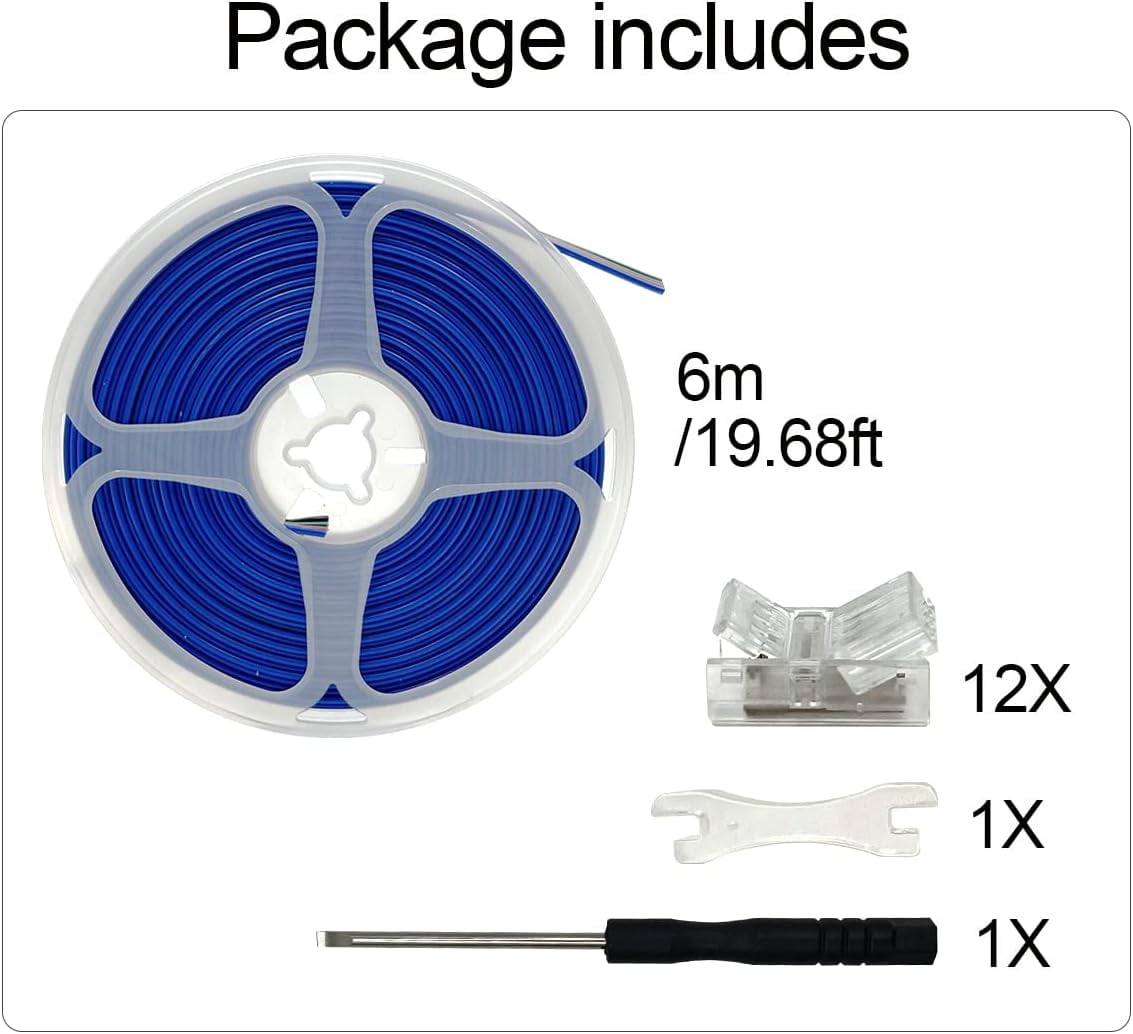 SHIQI-12 Pack COB Led Strip Light Connectors, 4 Pin, Led Strip to Wire ...