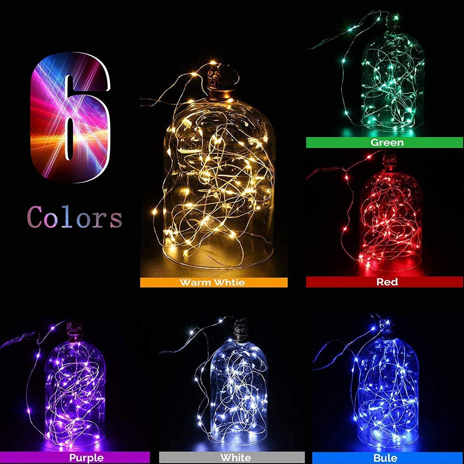 SHIQI-12 Pack Fairy Lights Battery Operated, 30 LEDs Mini Starry String ...