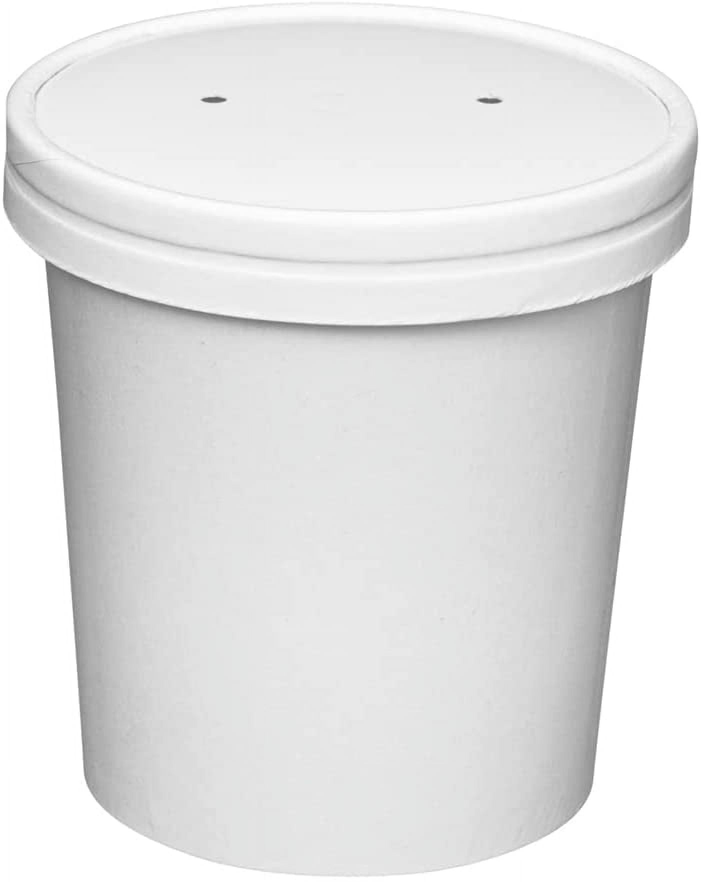 SHIQI-[12 oz. - 25 Count White Paper Food Containers with Vented Lids ...