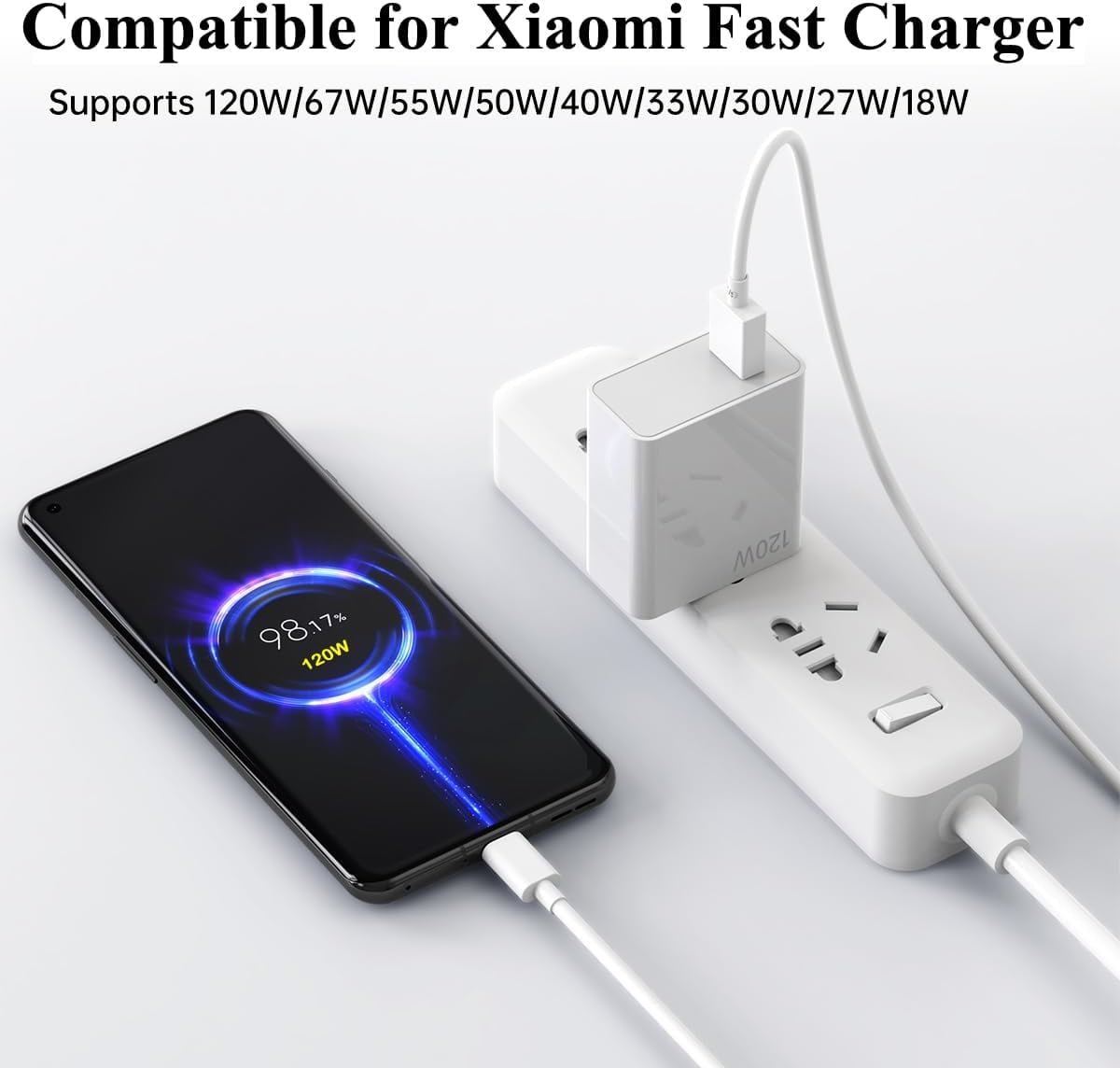 SHIQI-120W Fast Wall Charger Block 100W 90W Compatible for Xiaomi 17 15 ...