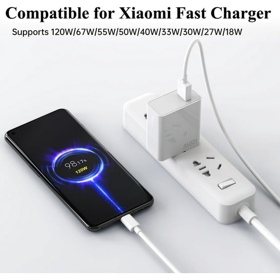 SHIQI-120W Fast Wall Charger Block 100W 90W Compatible for Xiaomi 17 15 ...