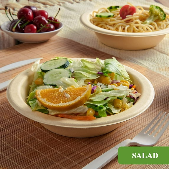 SHIQI-180 Pack 16 OZ Paper Bowls, Disposable Compostable Bulk, Eco ...