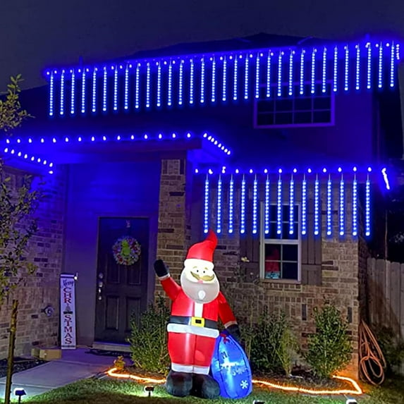 SHIQI-2 Pack Extendable Meteor Shower Christmas Lights, 16 Tubes 384 ...