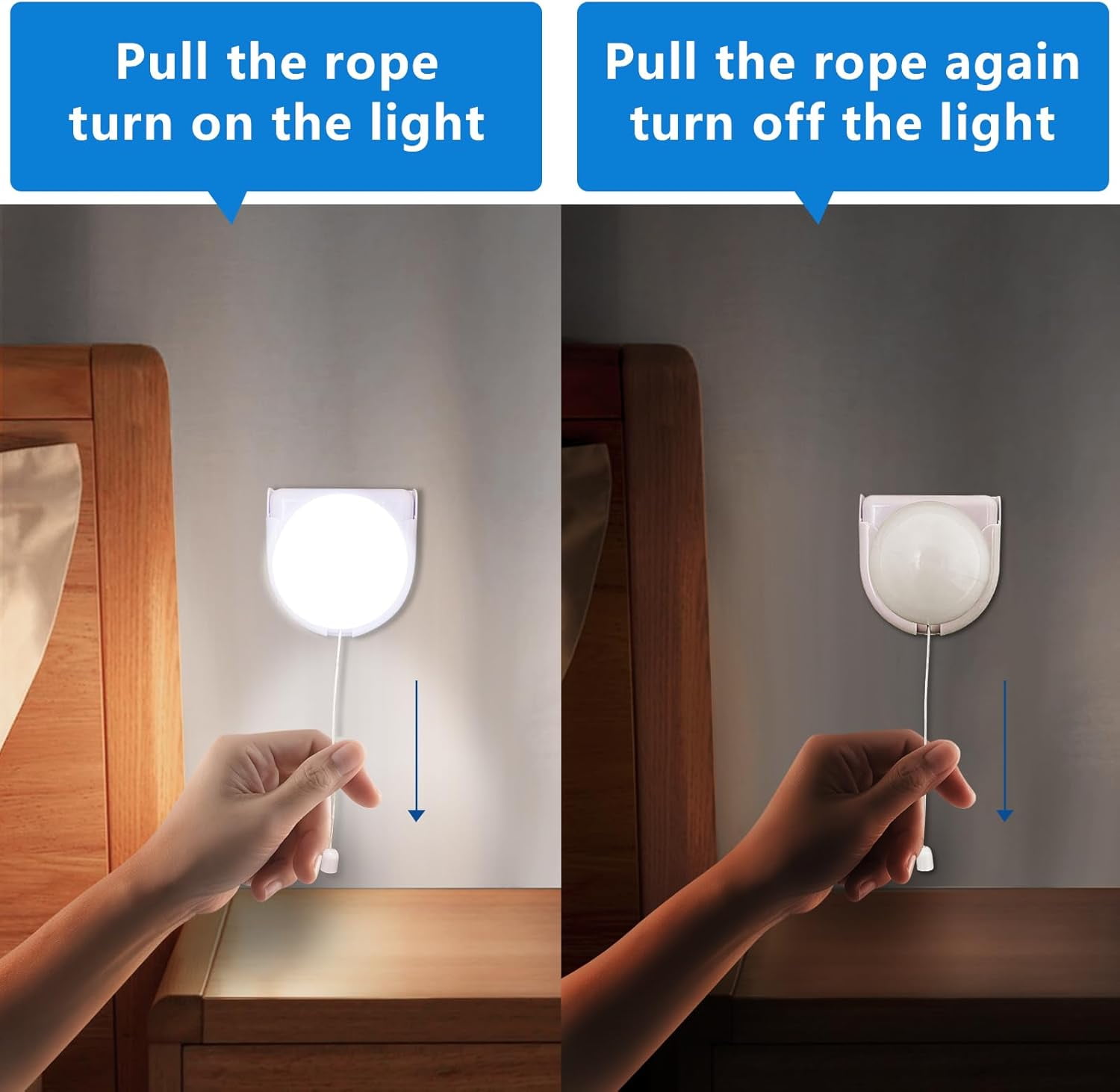 SHIQI-2 Pack Stick-Up Battery Operated Light Bulb, Wireless LED Closet ...