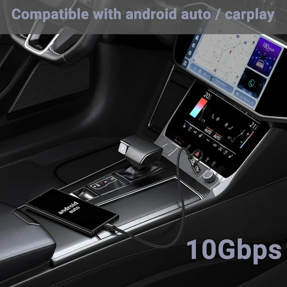 SHIQI-2-in-1 Android Auto USB C Cable 1.5ft[2Pack], USB-C 240W Fast ...