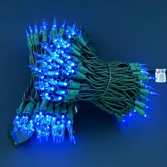 SHIQI-200 Blue Christmas Lights, Pack of 2 Sets 33 Feet 100 Count UL ...