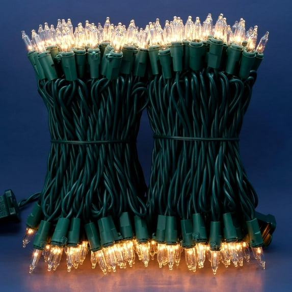 SHIQI-200 Count Clear Christmas Lights, Pack of 2 Strands 100 Count 33 ...