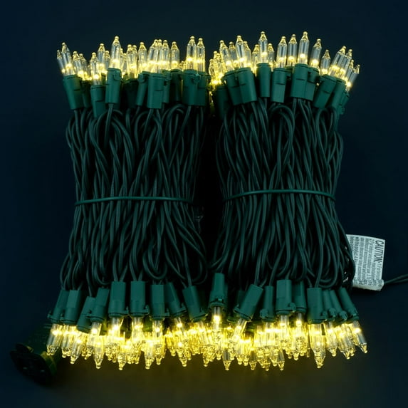 SHIQI-200 Warm White Christmas Lights, Pack of 2 Strands 100 Count 33 ...