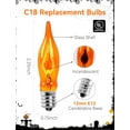 SHIQI-25-Pack Amber Flame Light Bulbs, Vintage C18 Frosted Glass Bulb ...