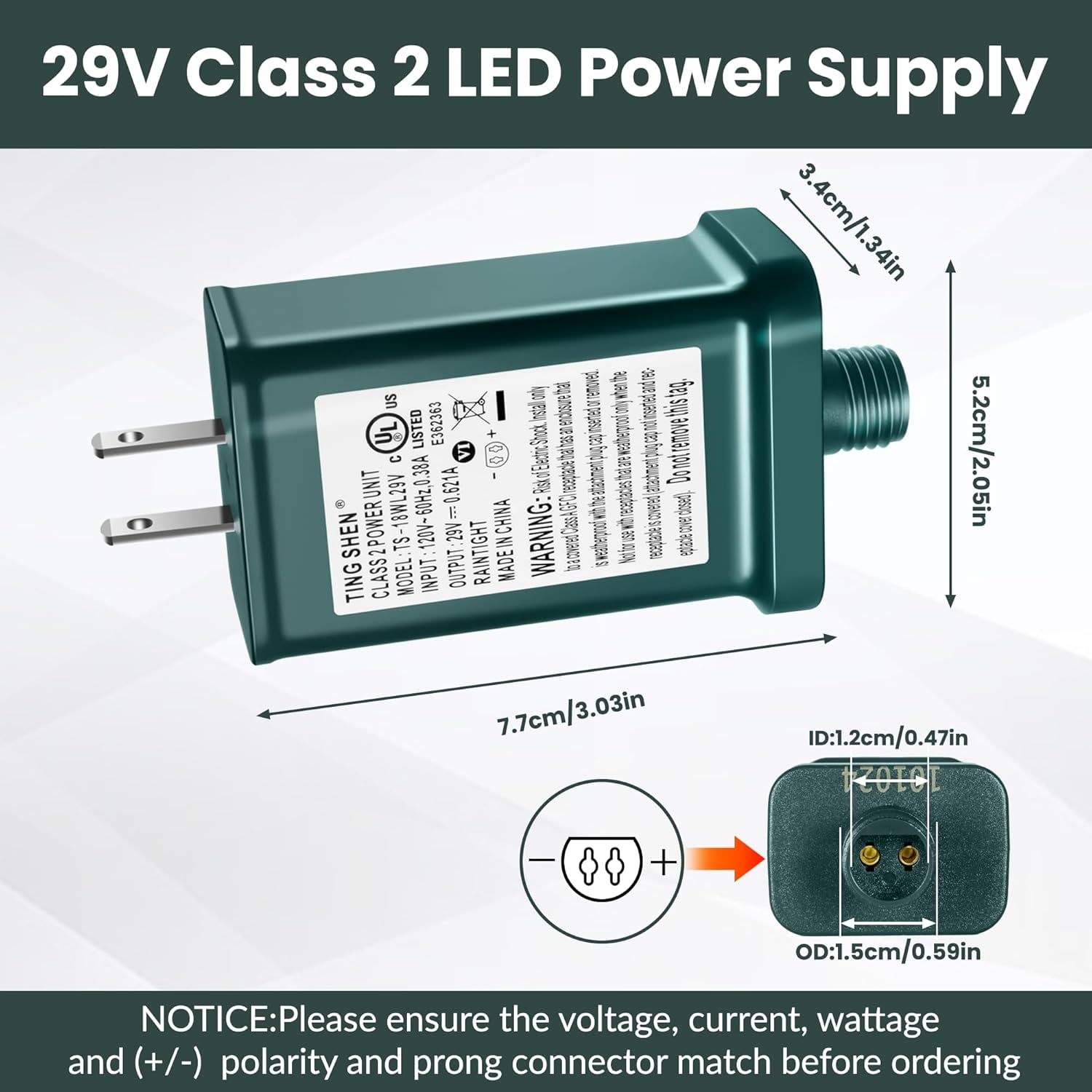 SHIQI-29V LED Power Supply, Christmas Tree Plug Adapter, IP44 ...