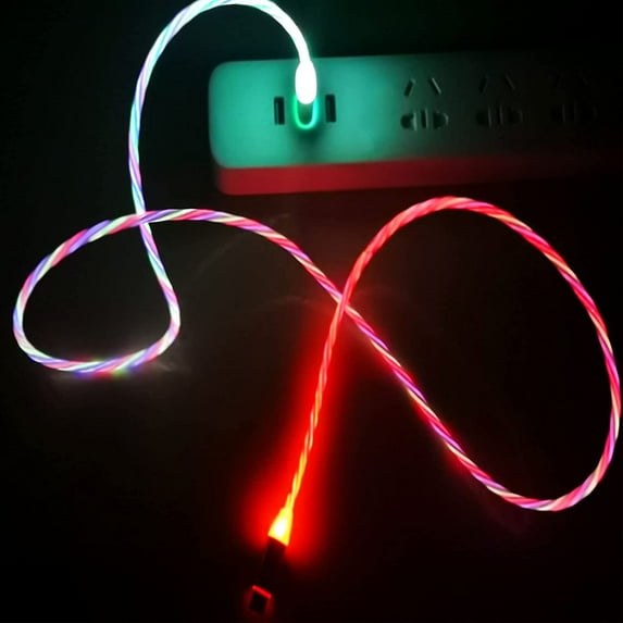 SHIQI-3.3ft/1m USB Cable 3A Type C Led Light Up Charging Cord 7 Colors ...