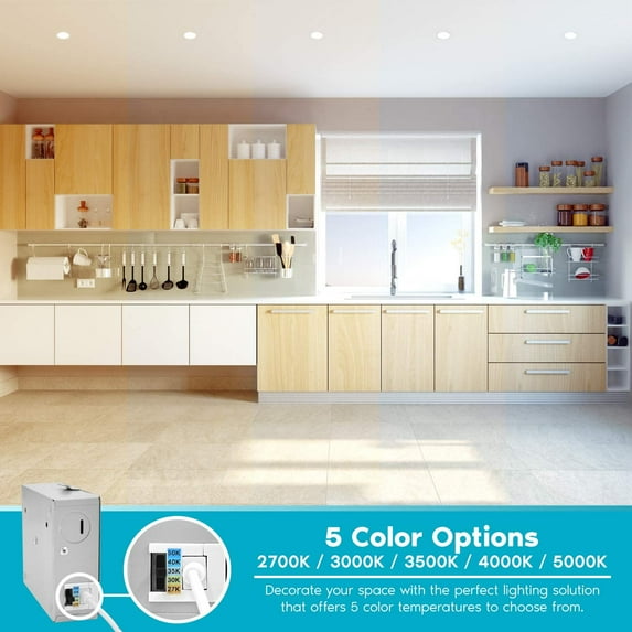 SHIQI-3 Inch Ultra Thin LED Recessed Light with Junction Box, 8W, CCT ...